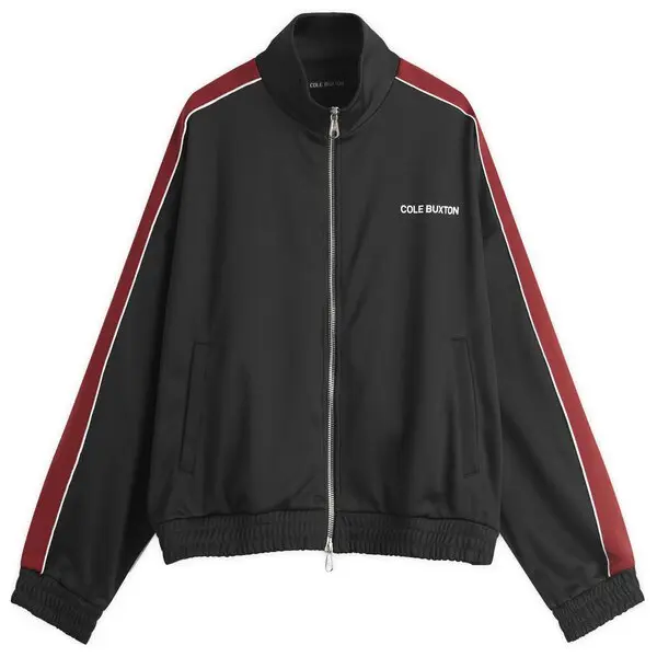COLE BUXTON Contrast Tape Track Jacket - Black/red