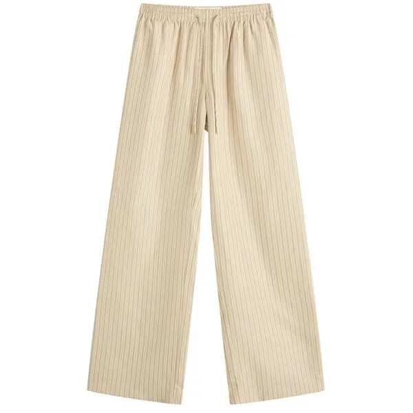 RÓHE Wide Leg Silk Trousers - Classic Stripe