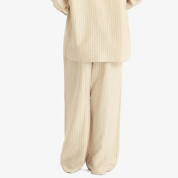 RÓHE Wide Leg Silk Trousers - Classic Stripe