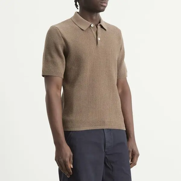 Norse Projects Anholt Cotton Crepe Polo - Walnut