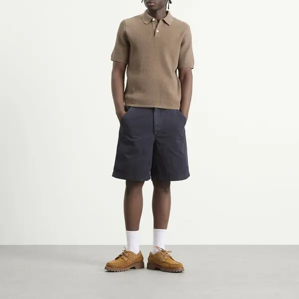Norse Projects Anholt Cotton Crepe Polo - Walnut