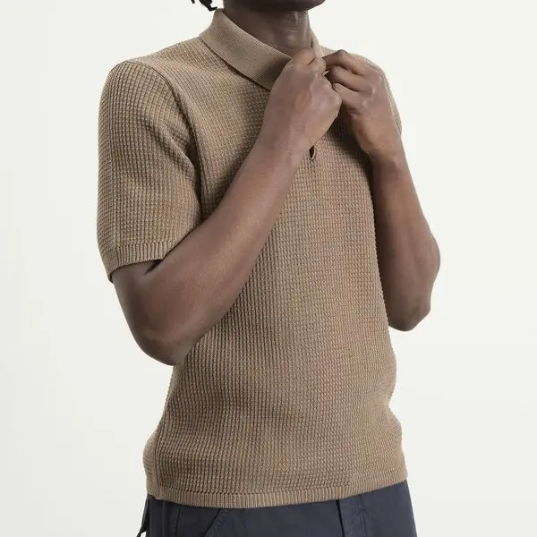 Norse Projects Anholt Cotton Crepe Polo - Walnut