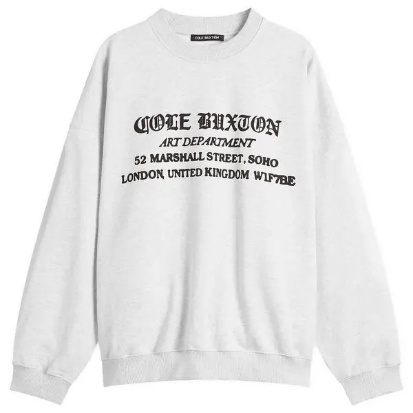 COLE BUXTON Art Department Sweatshirt - Light Grey Marl