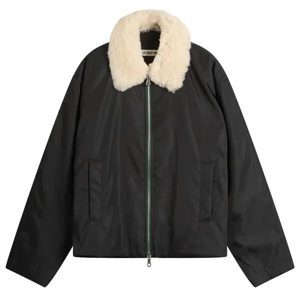 COLE BUXTON High Pile Collar Cargo Jacket - Black