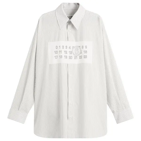 MAISON MARGIELA Pull Over Stripe Shirt - White/grey