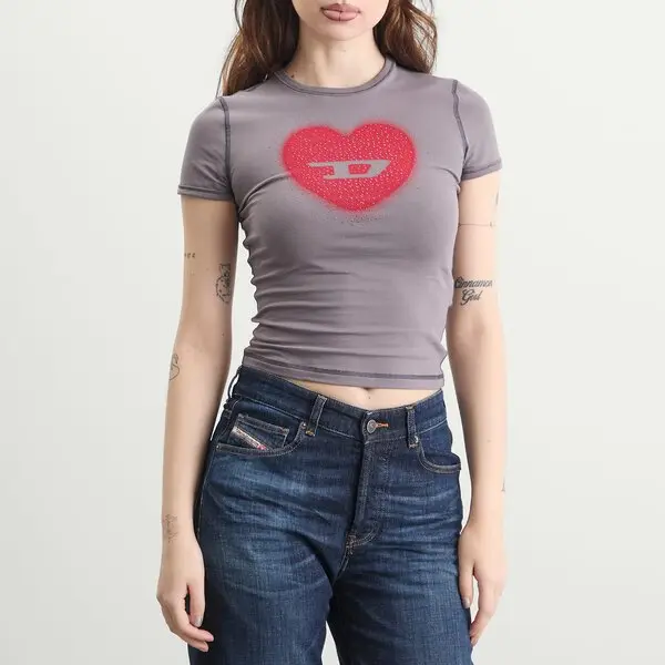 DIESEL® T-uncuties Ringer T-shirt - Grey