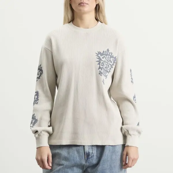 YESEYESEE Y.e.s Stamp Waffle Long Sleeve