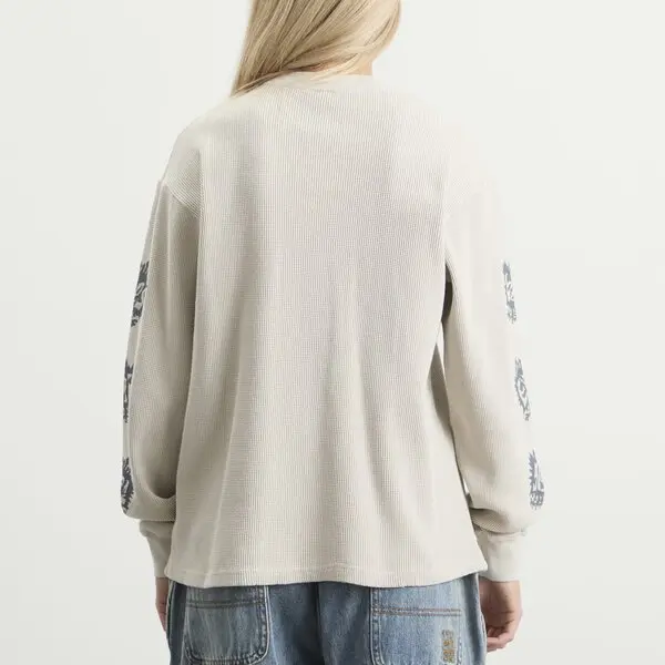 YESEYESEE Y.e.s Stamp Waffle Long Sleeve