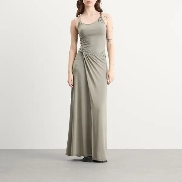 DIESEL® D-estiga Tie Waist Maxi Dress - Light Grey