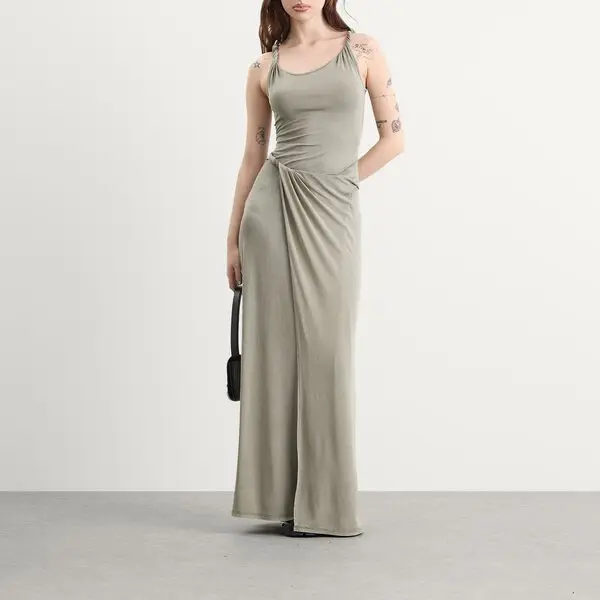 DIESEL® D-estiga Tie Waist Maxi Dress - Light Grey