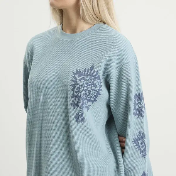 YESEYESEE Y.e.s Stamp Waffle Long Sleeve