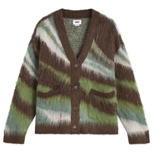 Obey Delirium Cardigan - Brown Multi