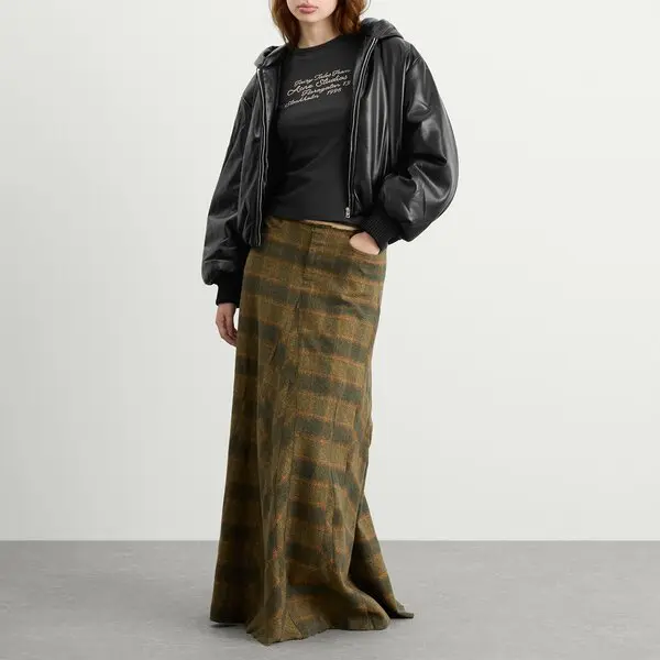 Acne Studios Offy Grainy Faux Leather Hooded Coat - Black