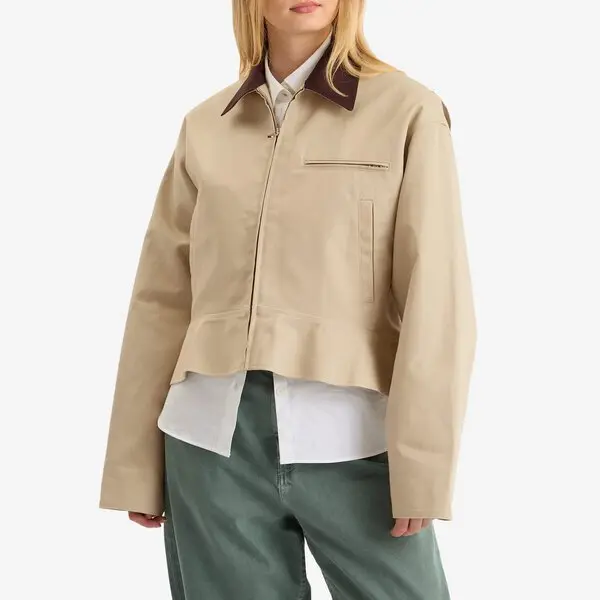 JW Anderson Curved Hem Workwear Jacket - Nougat/chocolate
