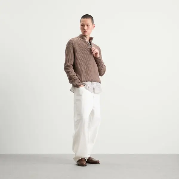RONNING Quarter Zip Fisherman Sweater