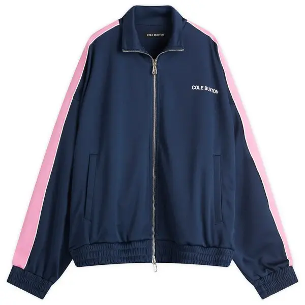 COLE BUXTON Contrast Tape Track Jacket - Blue/pink