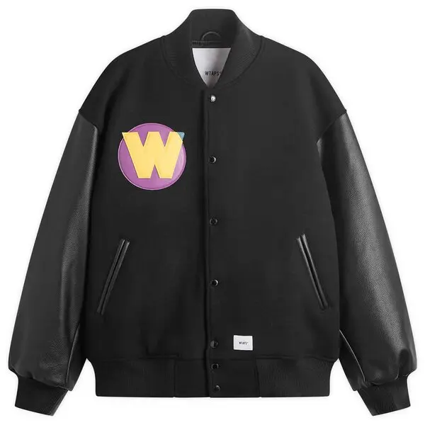 WTAPS Applique Varsity Jacket - Black