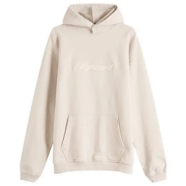 REPRESENT Script Logo Hoodie - Concrete