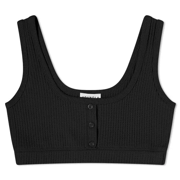 ADANOLA Waffle Scoop Bra - Black