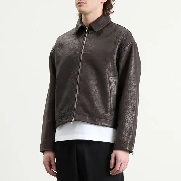 COLE BUXTON Shrunken Leather Jacket