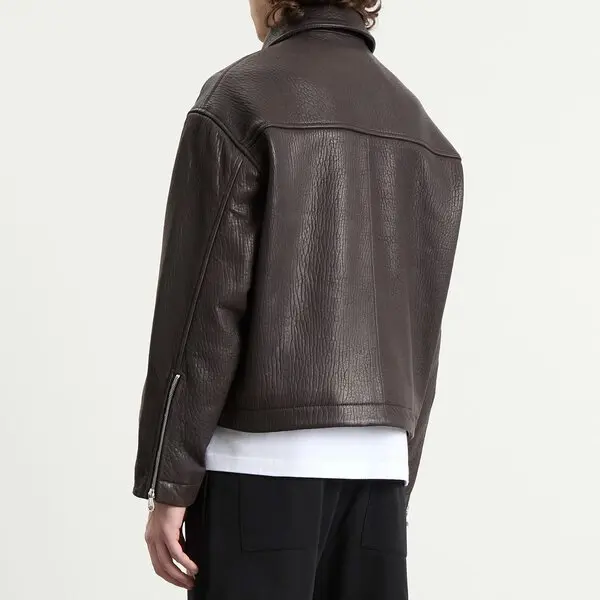 COLE BUXTON Shrunken Leather Jacket