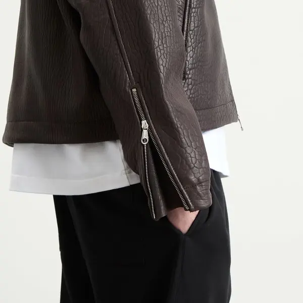 COLE BUXTON Shrunken Leather Jacket