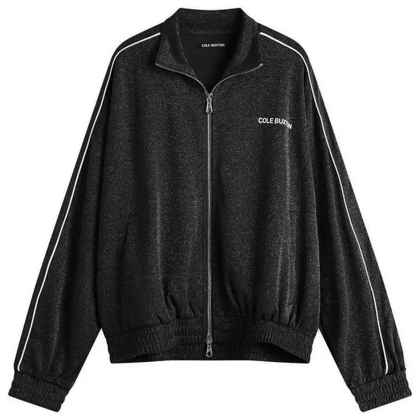COLE BUXTON Glitter Piped Track Jacket - Black