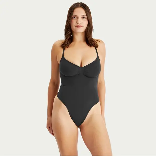 SKIMS Sculpt Thong Bodysuit - Onyx