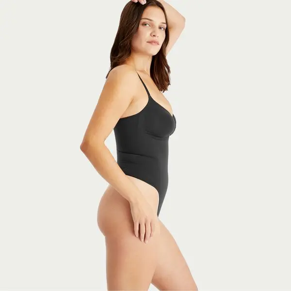 SKIMS Sculpt Thong Bodysuit - Onyx