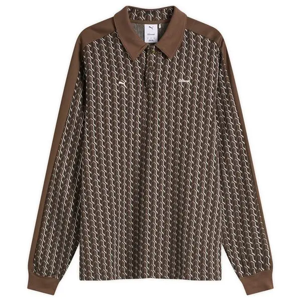 PUMA X Jjjjound T7 Long Sleeve Polo - Chocolate