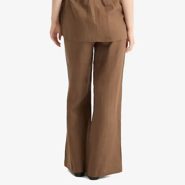 Faithfull The Brand Syna Wide Leg Linen Trousers - Clay