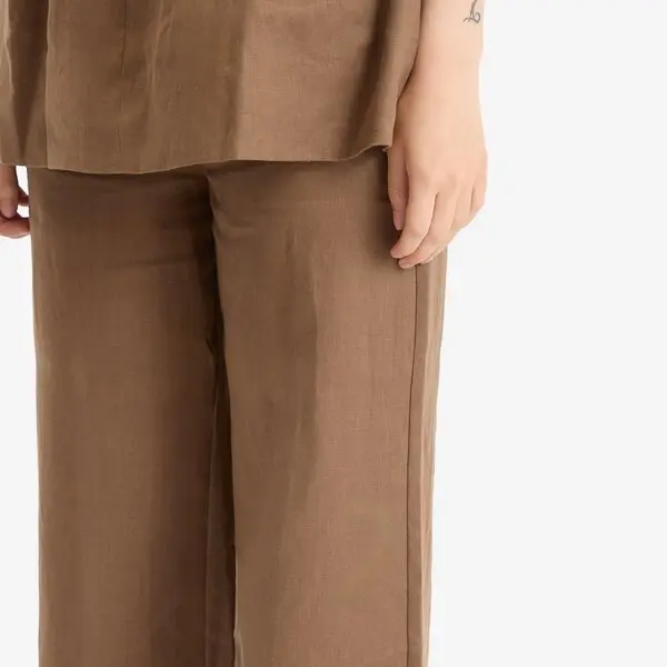 Faithfull The Brand Syna Wide Leg Linen Trousers - Clay