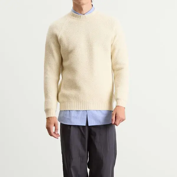 John Smedley Couper Moss Stitch British Wool Jumper