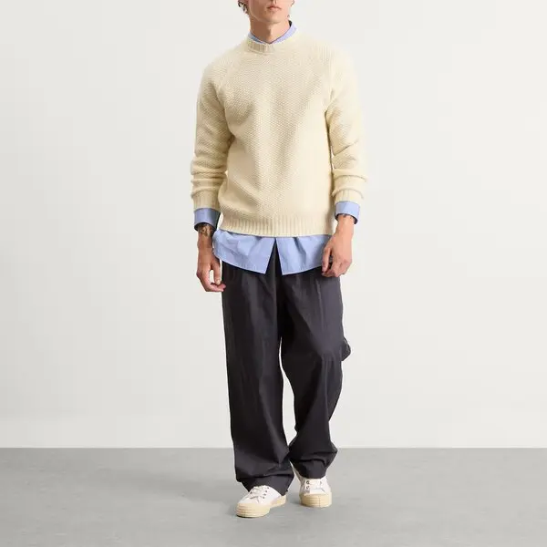 John Smedley Couper Moss Stitch British Wool Jumper