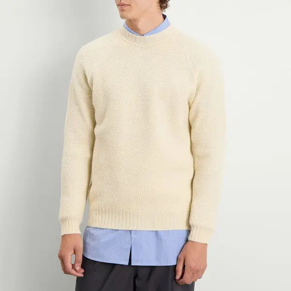 John Smedley Couper Moss Stitch British Wool Jumper