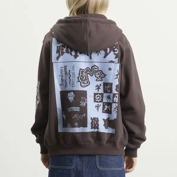 YESEYESEE Graphic Print Full Zip Hoodie