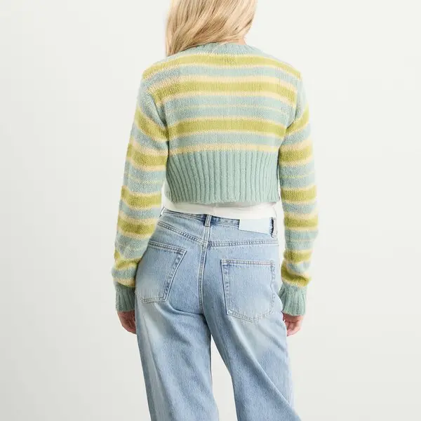 SUNDAYFRUITMARKET Cropped Cardigan With Stripes