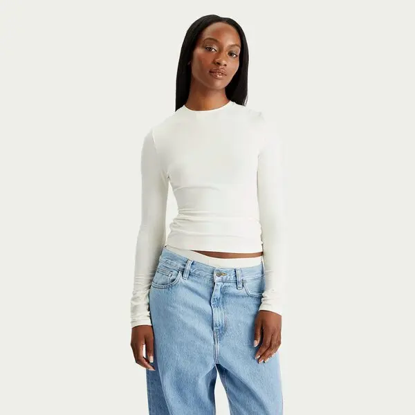 SKIMS Cotton Jersey Long Sleeve T-shirt - Marble