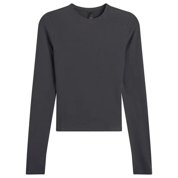 SKIMS Cotton Jersey Long Sleeve T-shirt - Soot