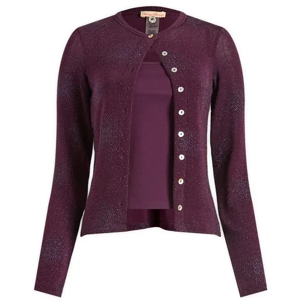 FRUITY BOOTY Isola Sparkly Cardigan Set - Purple