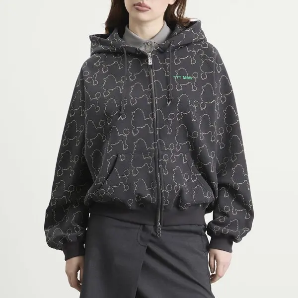TTT MSW Dog Embroidery Full Zip Hoodie