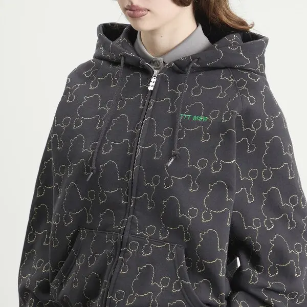 TTT MSW Dog Embroidery Full Zip Hoodie