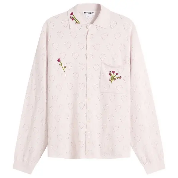 TTT MSW Embroidered Flower Knit Shirt