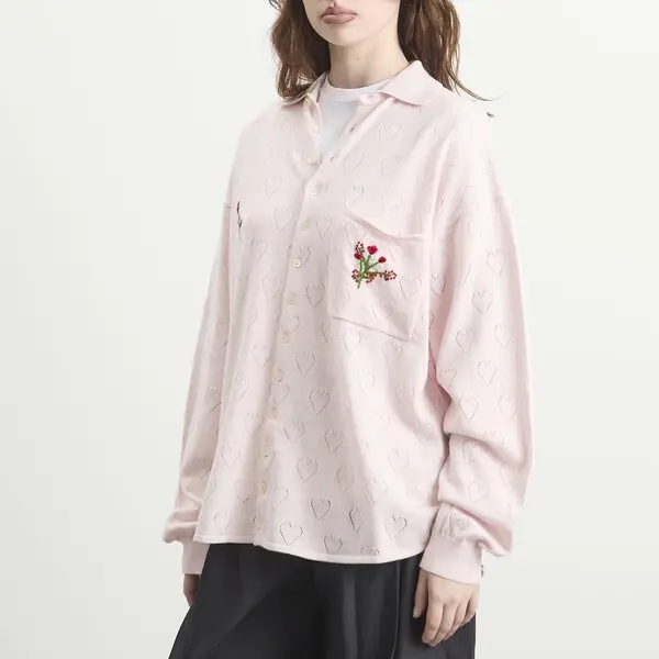 TTT MSW Embroidered Flower Knit Shirt
