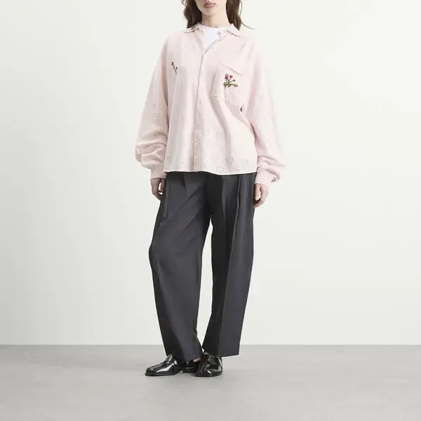 TTT MSW Embroidered Flower Knit Shirt