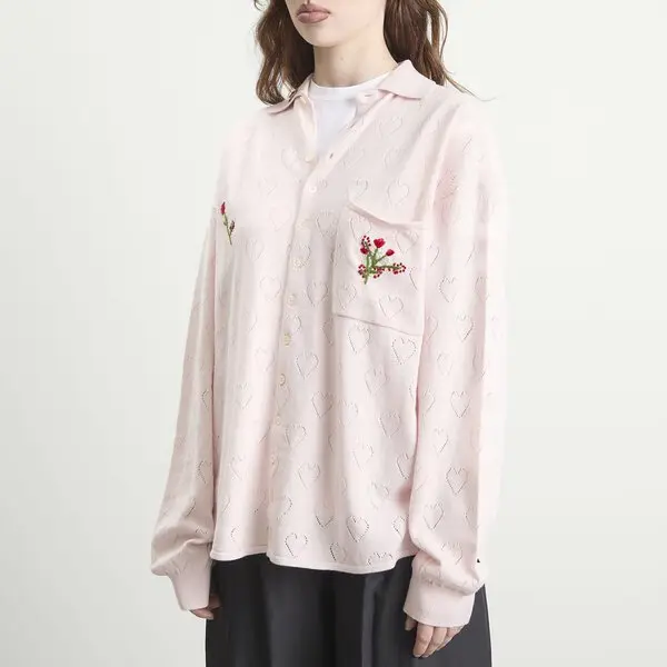 TTT MSW Embroidered Flower Knit Shirt