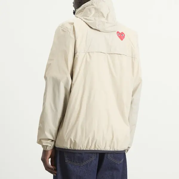 Play Comme Des Garcon X K-way Half Zip Packable Jacket - Beige