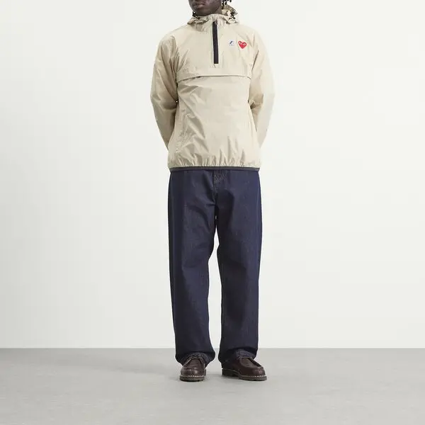 Play Comme Des Garcon X K-way Half Zip Packable Jacket - Beige