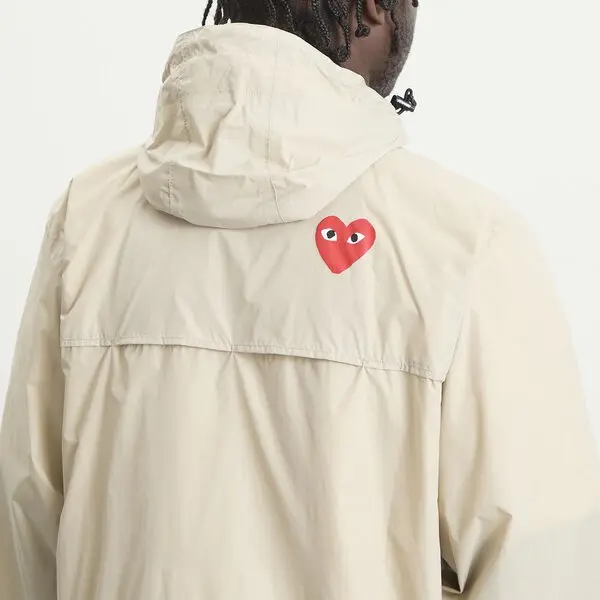 Play Comme Des Garcon X K-way Half Zip Packable Jacket - Beige