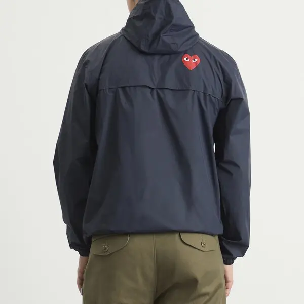 Play Comme Des Garcon X K-way Full Zip Packable Jacket - Navy